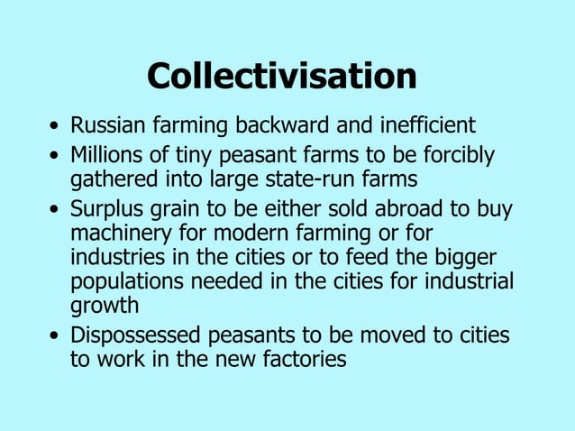 Stalin’s economic policies | PPT | Agriculture | Industries