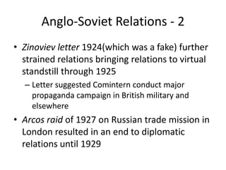 Stalin’s foreign policy 1924 1939 | PPTX