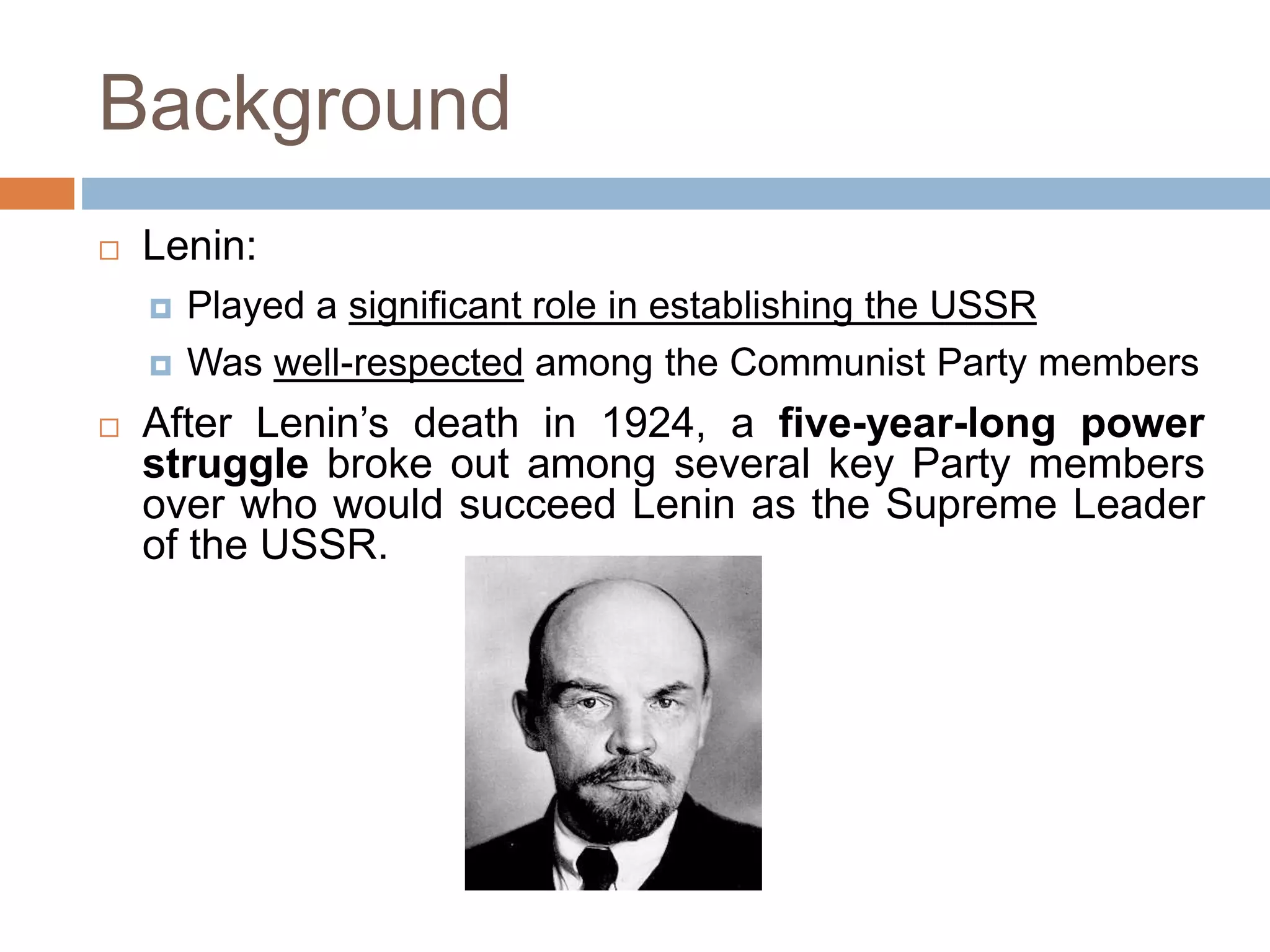 Stalin's Rise to Power | PPTX