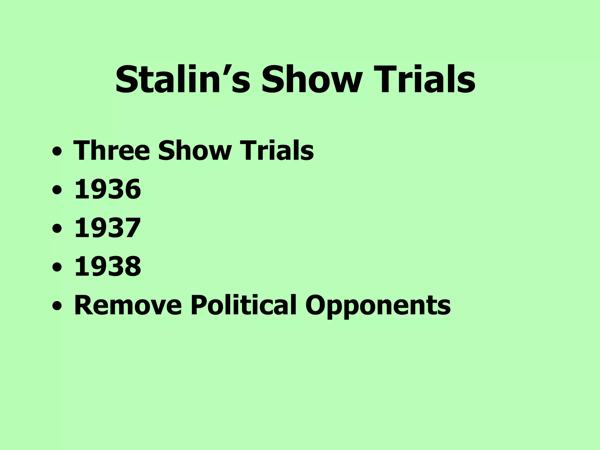 Stalin’s show trials | PPT