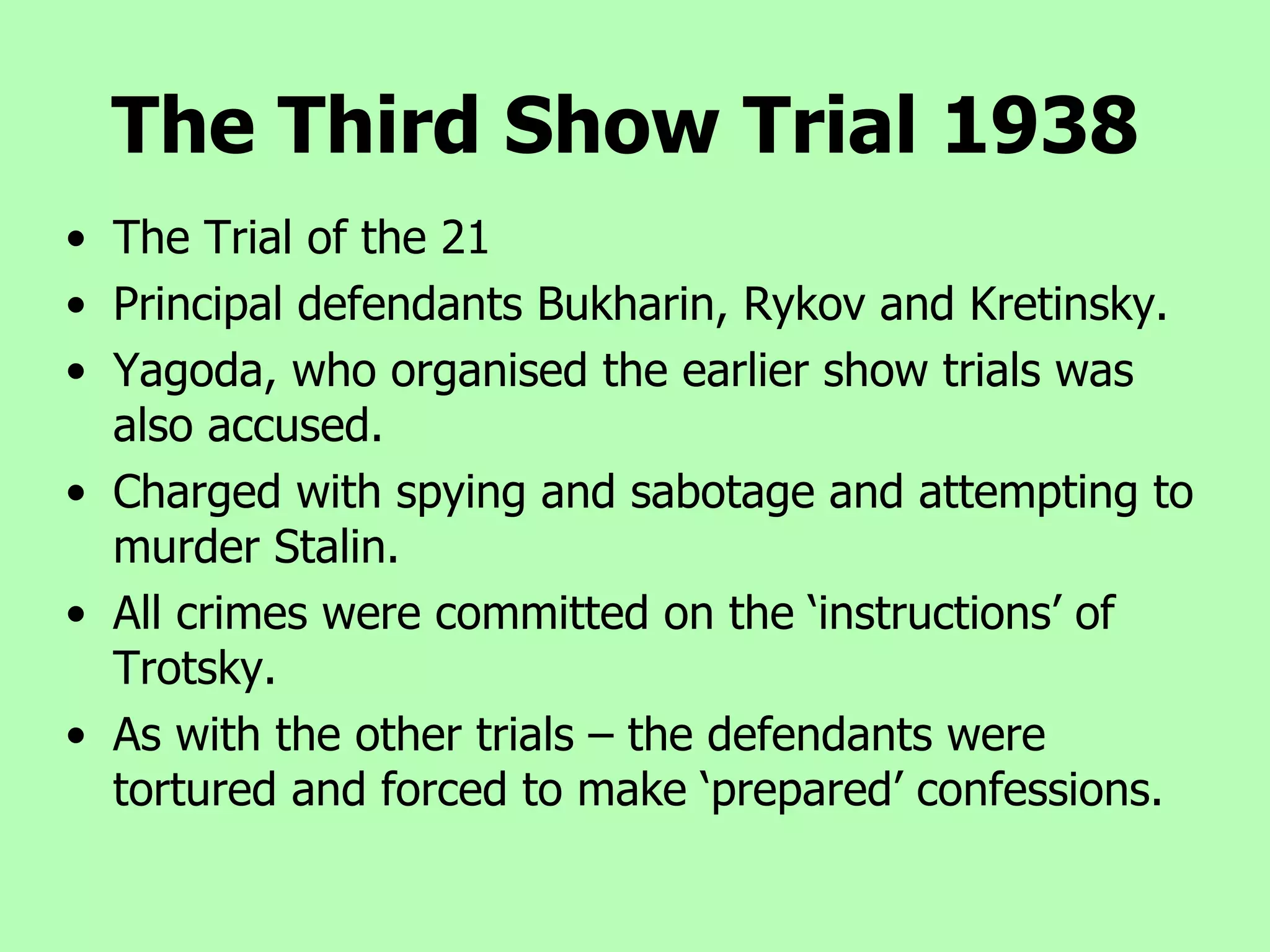 Stalin’s show trials | PPT