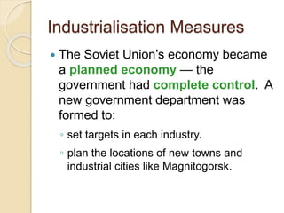Stalin’s soviet union chp 3 economic policies | PPTX