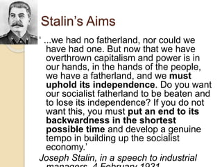 Stalin’s soviet union chp 3 economic policies | PPTX