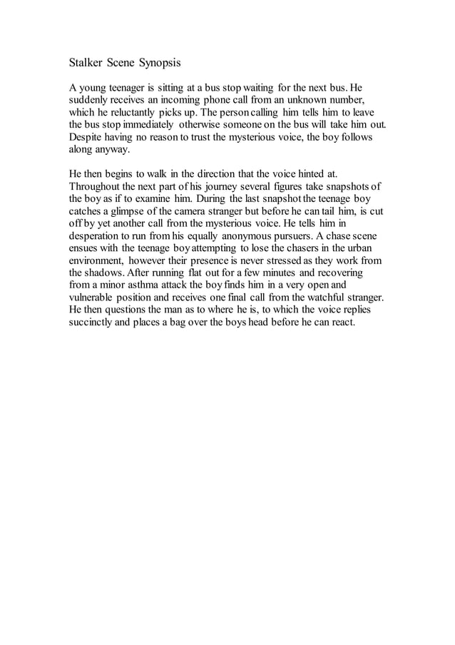 Stalker Scene Synopsis | DOCX