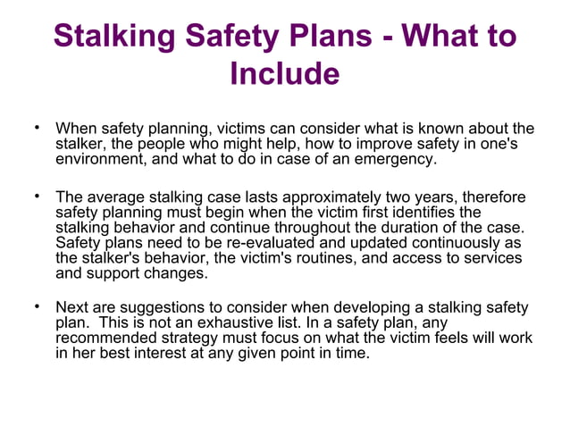 Stalking 101 power point | PPT