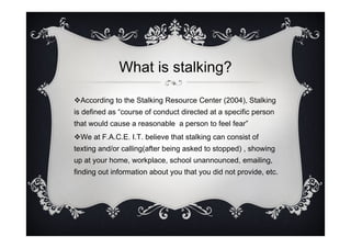 Stalking Awareness | PDF