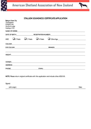 EQUINE SOUNDNESS CERTIFICATE | PPTX