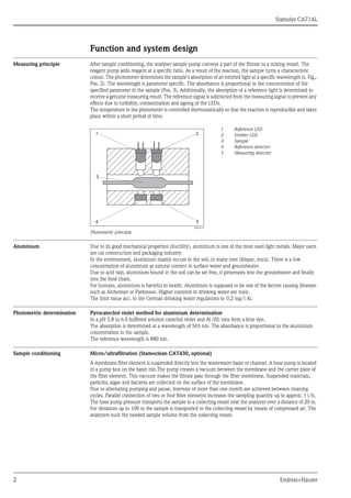 Stamolys ca71 al endress+hauser datasheet-aluminium analyser | PDF