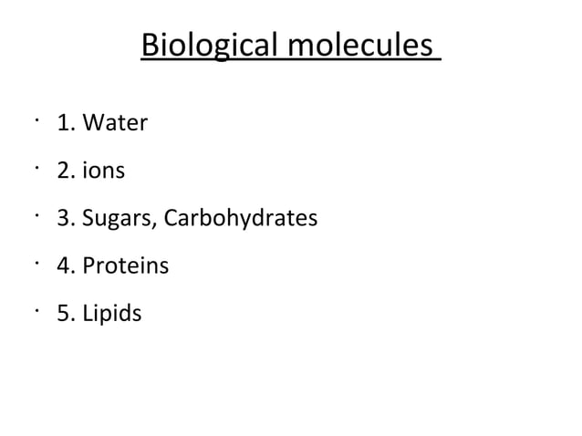 Biological molecules intro to the carbohydrates | PPT