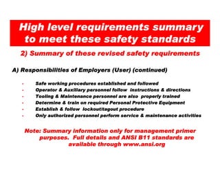 Stamping press and_press_brake_safety_standards_management_primer | PDF