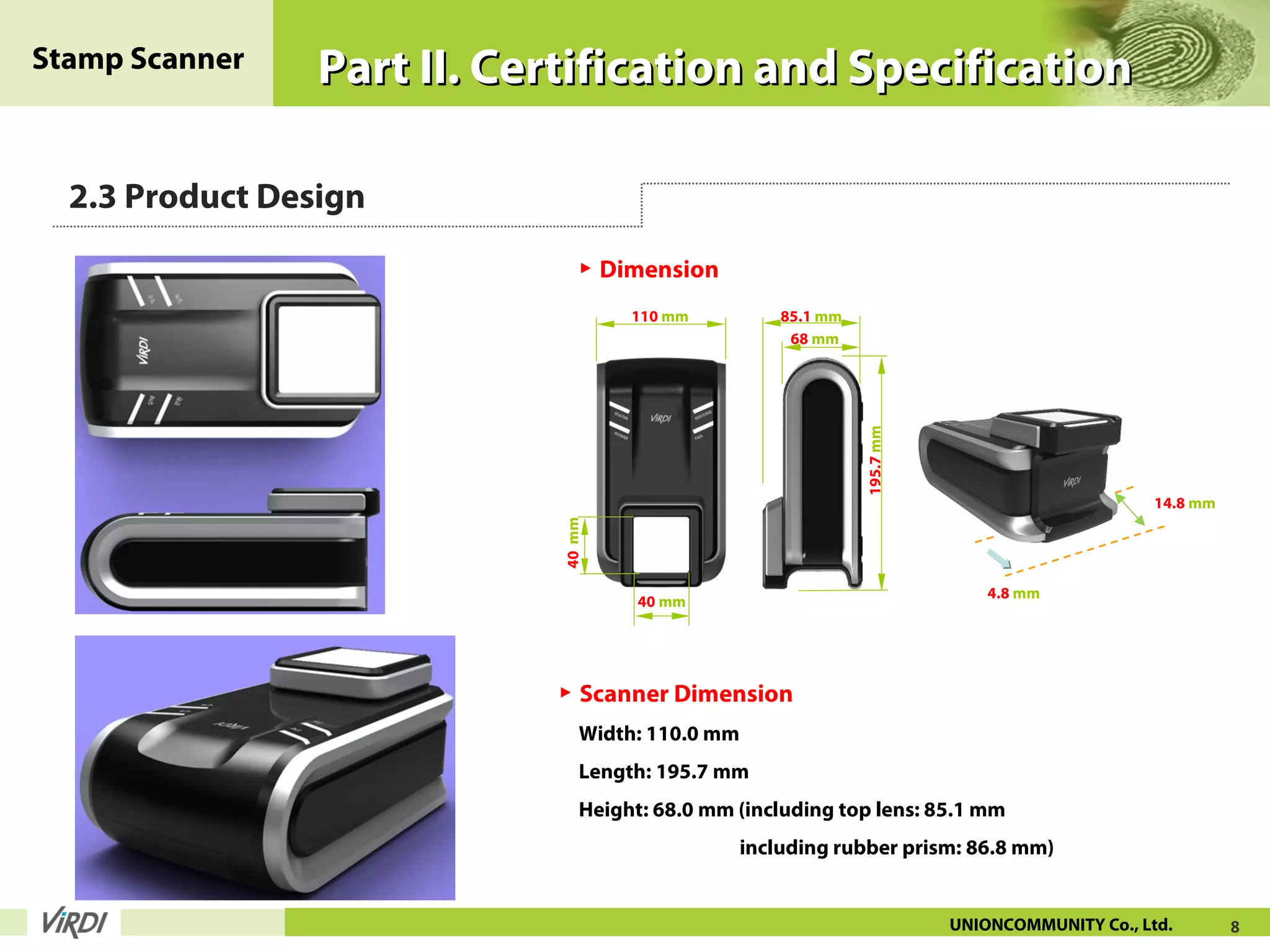 VIRDI STAMP SCANNER | PPT