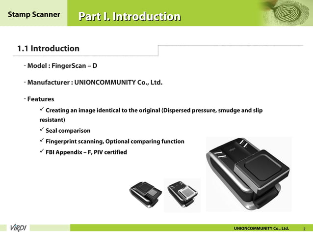 VIRDI STAMP SCANNER | PPT
