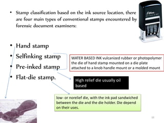 Forensic examination of stamp, seal and other mechanical impressions | PPTX