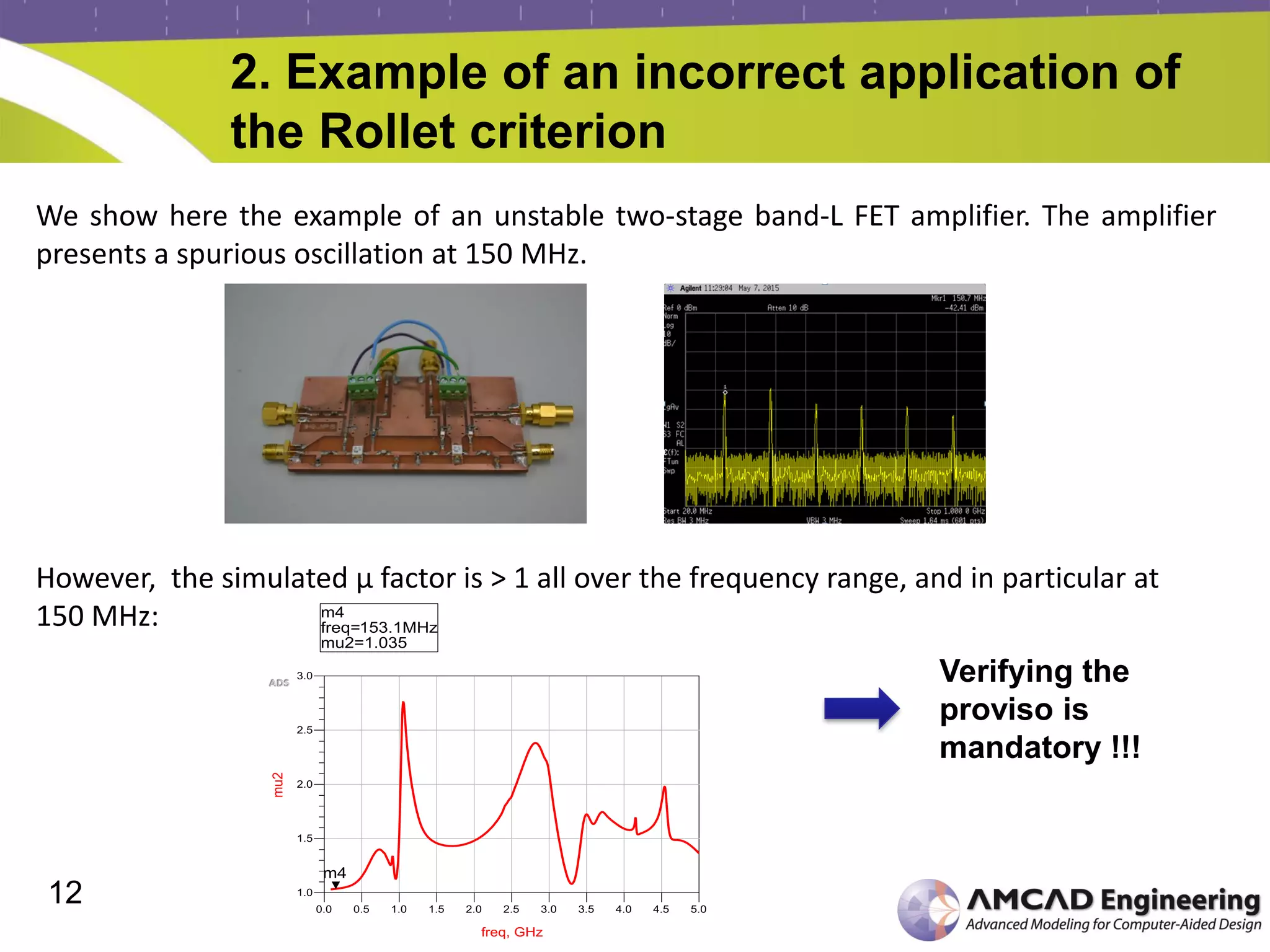 K factor >1 does not ensure unconditional stability ! | PDF