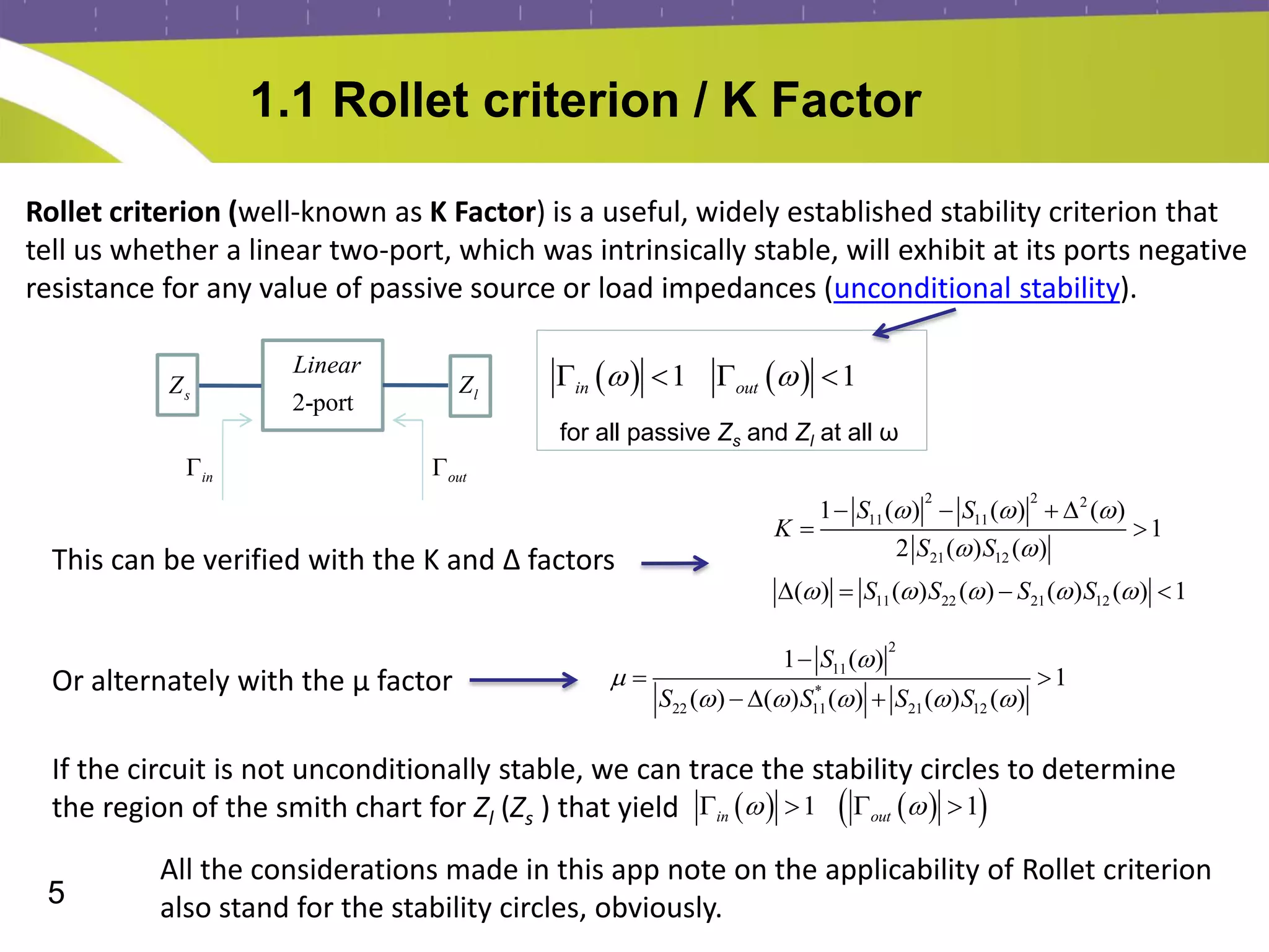 K factor >1 does not ensure unconditional stability ! | PDF