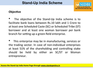 Stand-up-India Scheme material for beginners | PPT