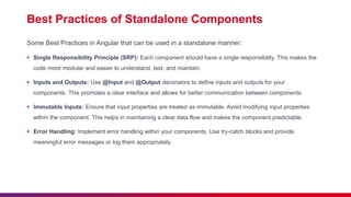 Standalone Components in Angular Presentation | PPT | Free Download