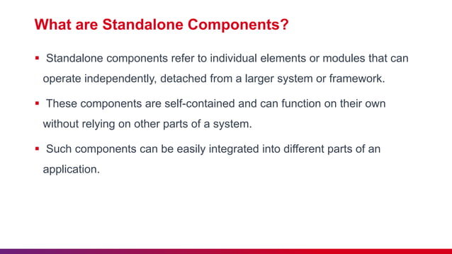 Standalone Components in Angular Presentation | PPT | Free Download