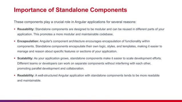 Standalone Components in Angular Presentation | PPT | Free Download