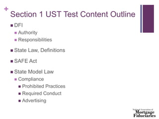 Stand Alone Uniform State Test for Mortgage Loan Originators EXAM PREP ...
