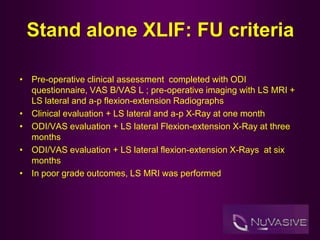 Stand alone x lif one year outcome | PPT