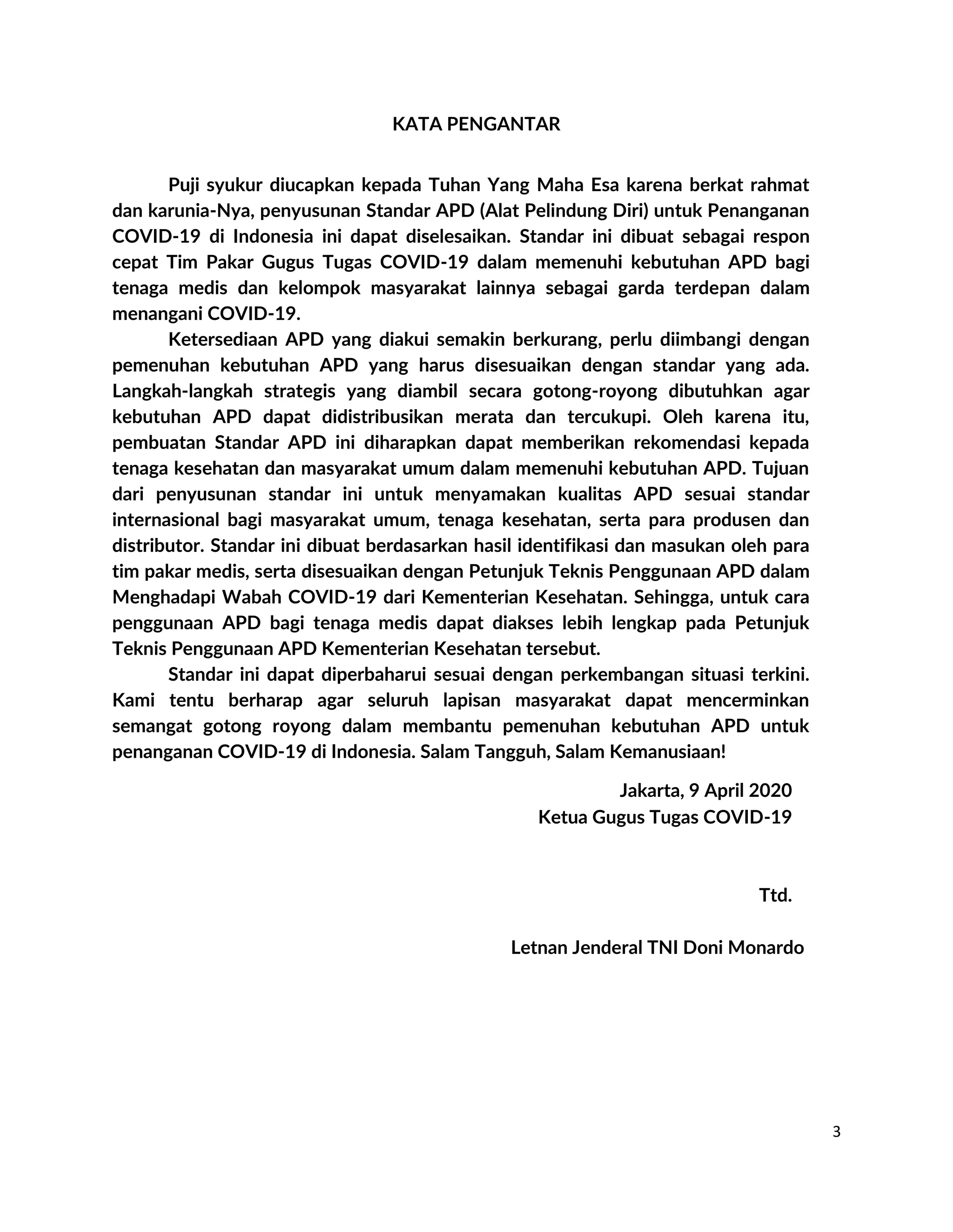 Standar Alat Pelindung Diri (APD) Untuk Penanganan Covid-19 Di ...