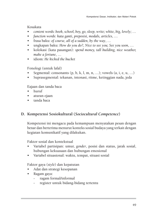 Standar Bahasa Inggris Sma | PDF