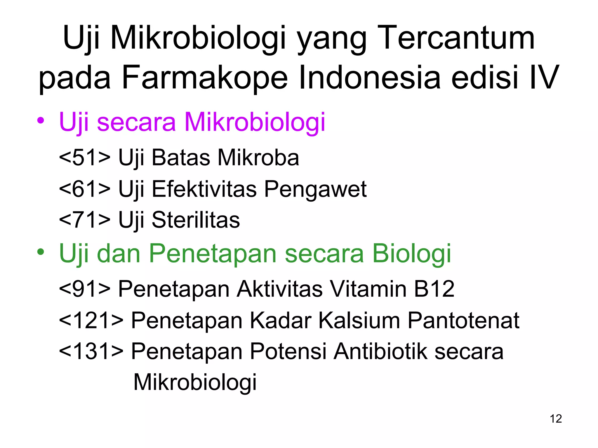 Standar mikrobiologi-untuk-produk-farmasi1-2 | PPT
