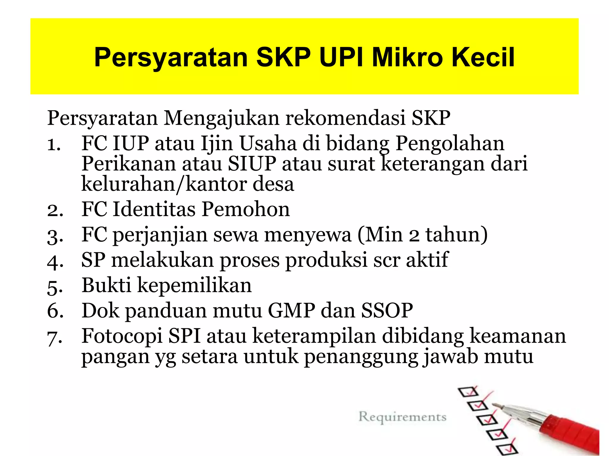 Standar pelayanan-sertifikat-kelayakan-pengolahan | PPT