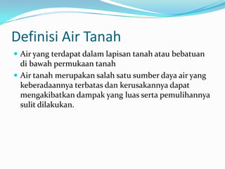 Standar air tanah | PPT