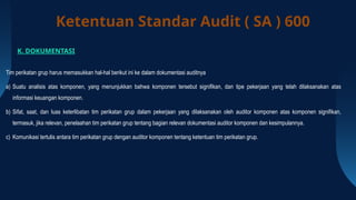 Standar Audit ( SA ) 600 mengenai standart Audit | PPTX