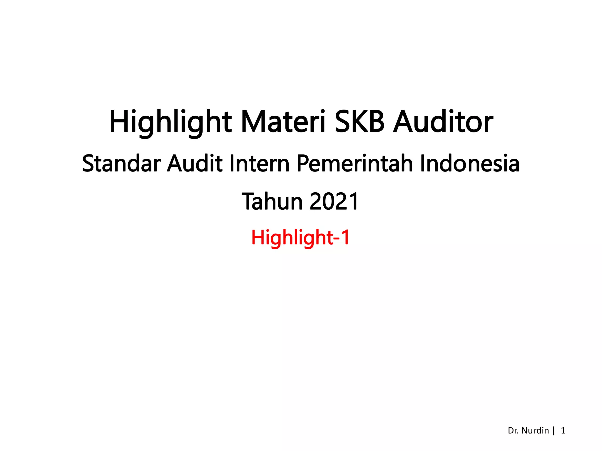 Standar Audit Intern Highlight-1 | PPTX