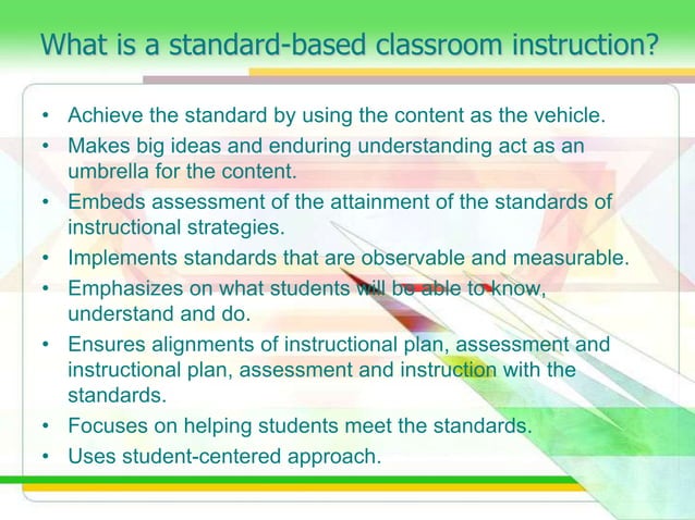 Standards- based assessment based on K-12 Curriculum | PPTX