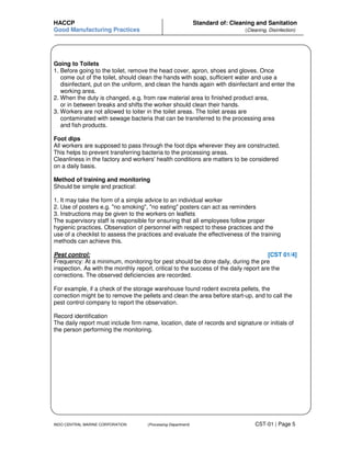CLEANING AND SANITATION STANDARD | PDF