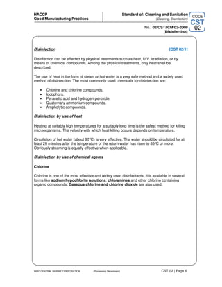 CLEANING AND SANITATION STANDARD | PDF