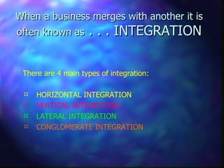 Standard Grade Business Management - Business Growth | PPT | Mergers ...