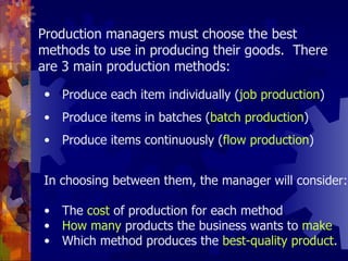 Standard Grade Business Management - Operations | PPT