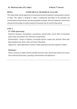 Standard-IMA_U-1_NOTES.pdf B pharmacy 7th sem | PDF