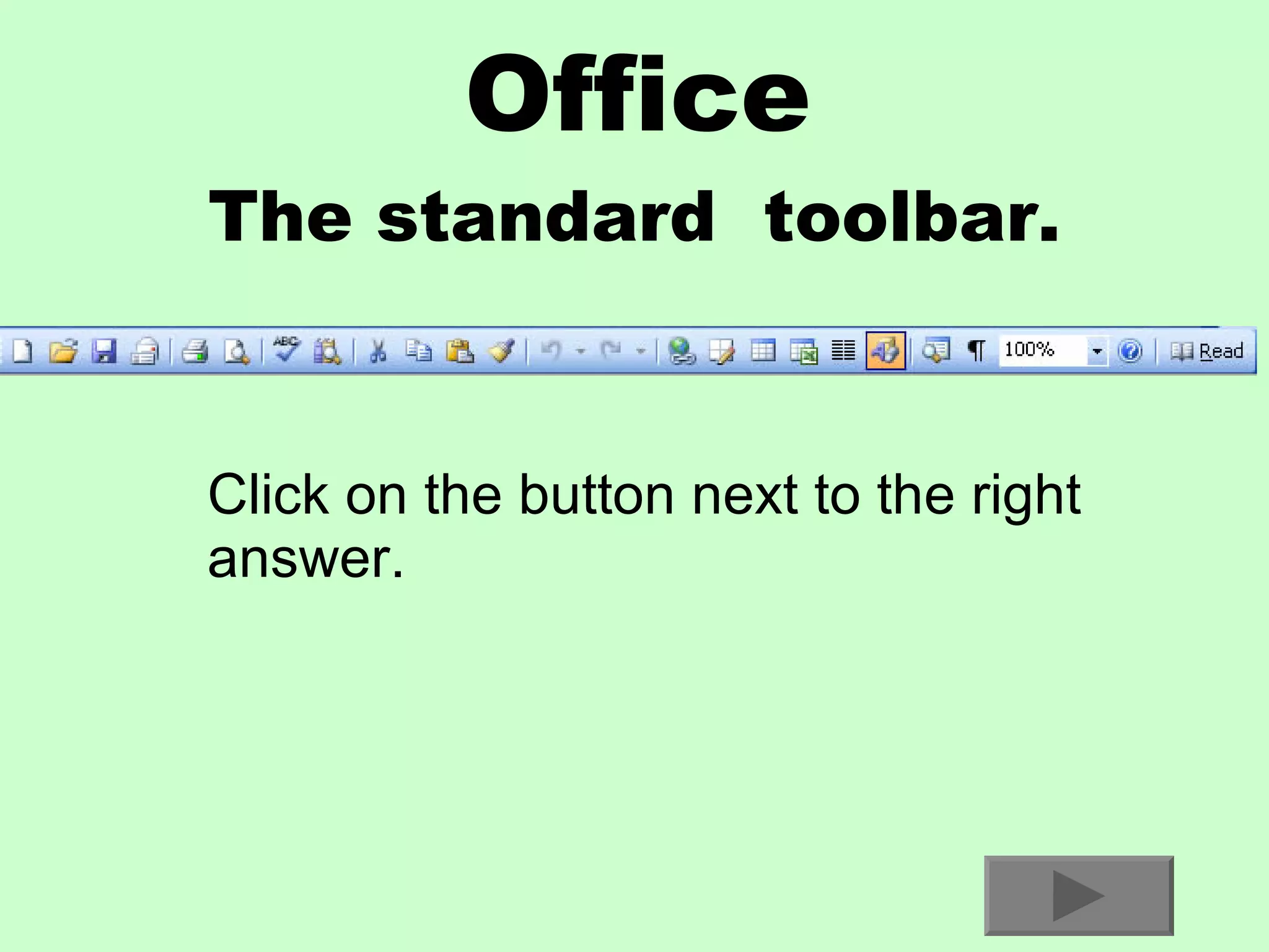 Standard Toolbar Prep Test | PPT
