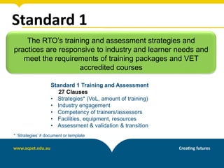 Meeting Standard 1 - A guide for RTOs | PDF
