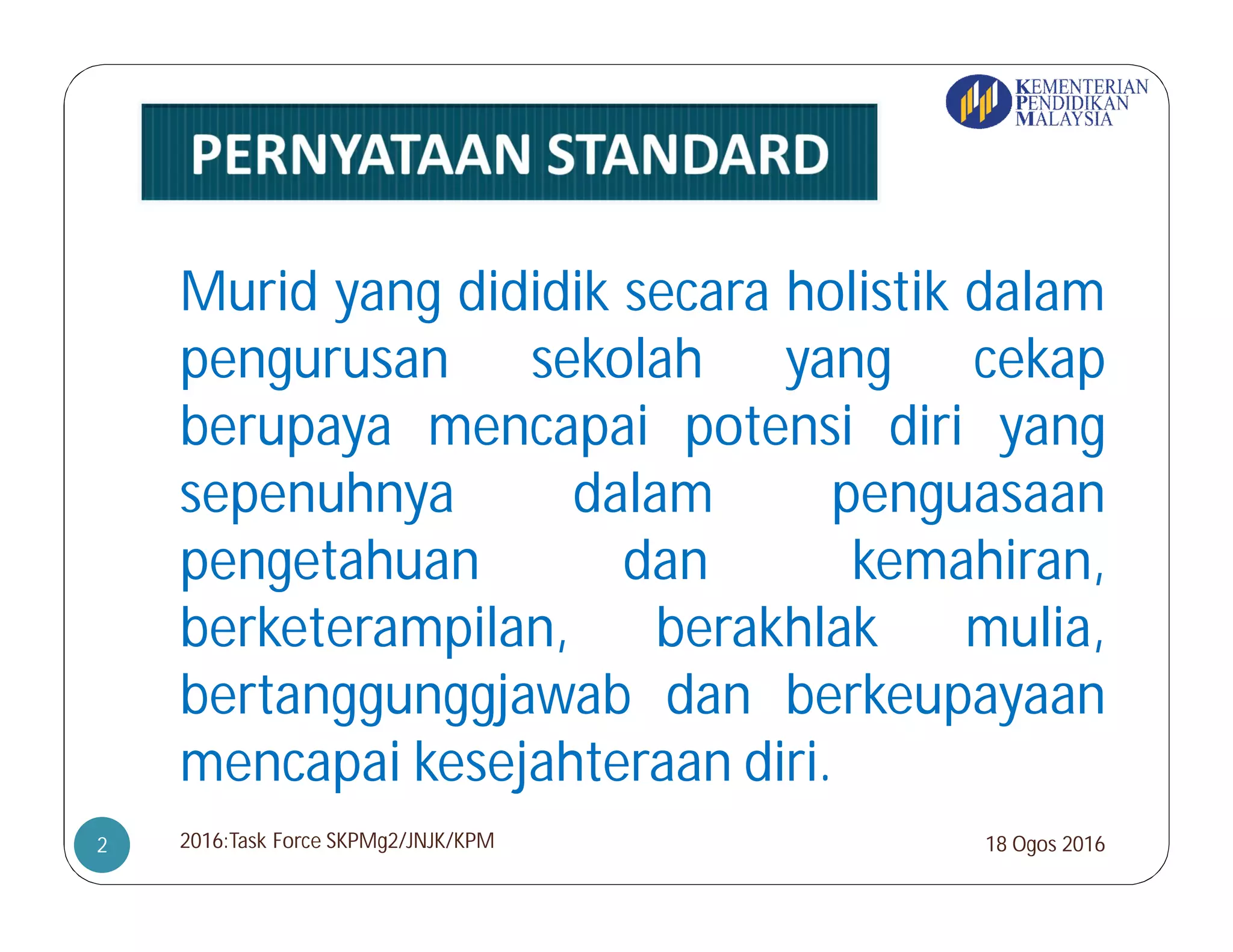 STANDARD 5 - KEMENJADIAN MURID (Standard Kualiti Pendidikan Malaysia ...