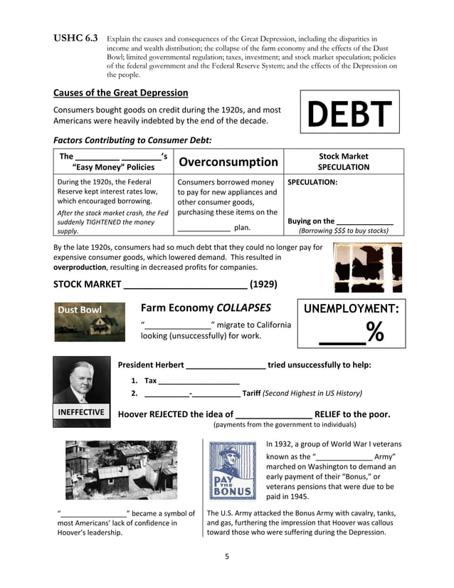 Standard 6 Review Guide (SC US History EOC) | PDF