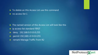 Standard Access List | PPTX | Computer Networking | Computing