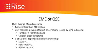 Rise meet up B-BBEE presentation | PPT