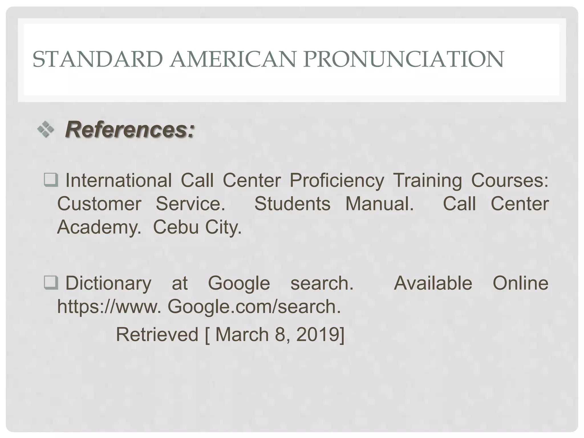 Standard american pronunciation | PPTX