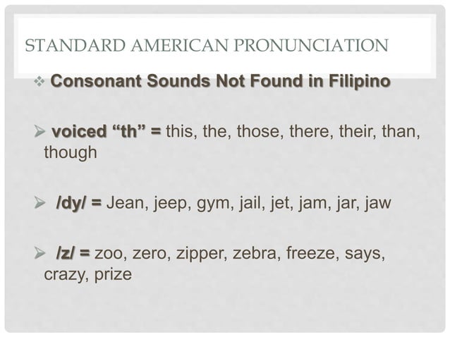 Standard american pronunciation | PPT