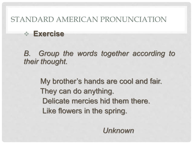 Standard american pronunciation | PPT
