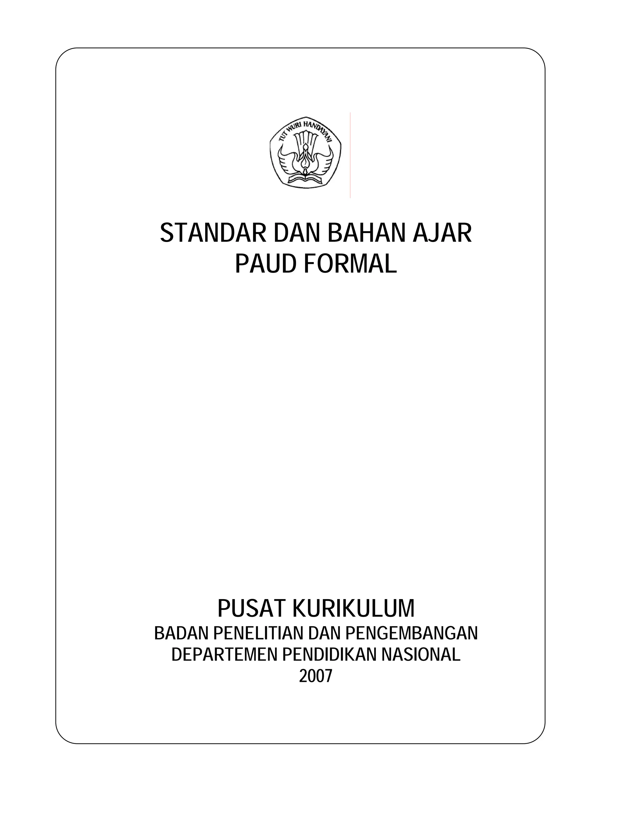 Standar Dan Bahan Ajar Paud Formal | PDF