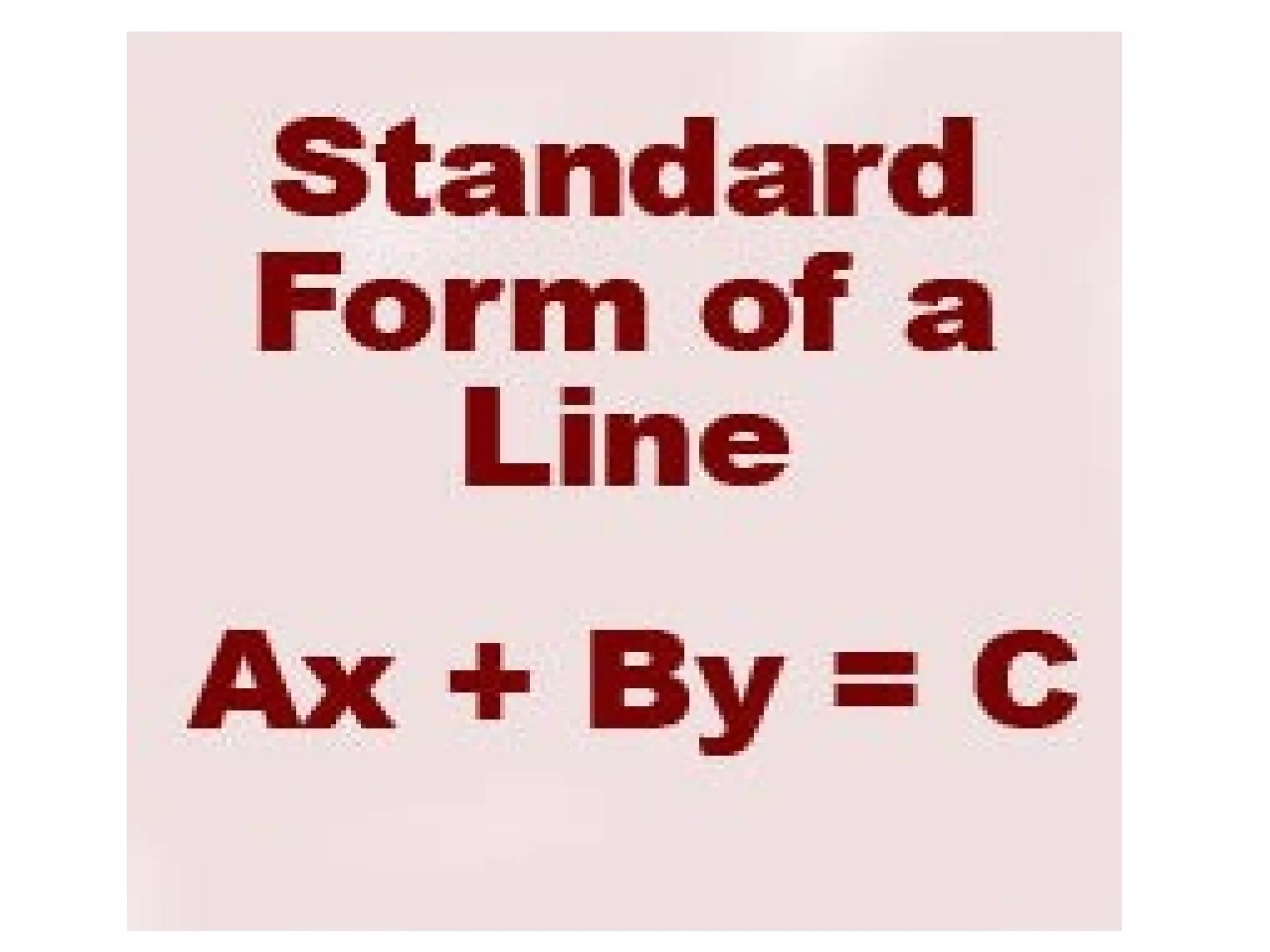CST 504 Standard and Function Form of a Line | PPT