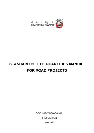 Standard bill of quantities | PDF